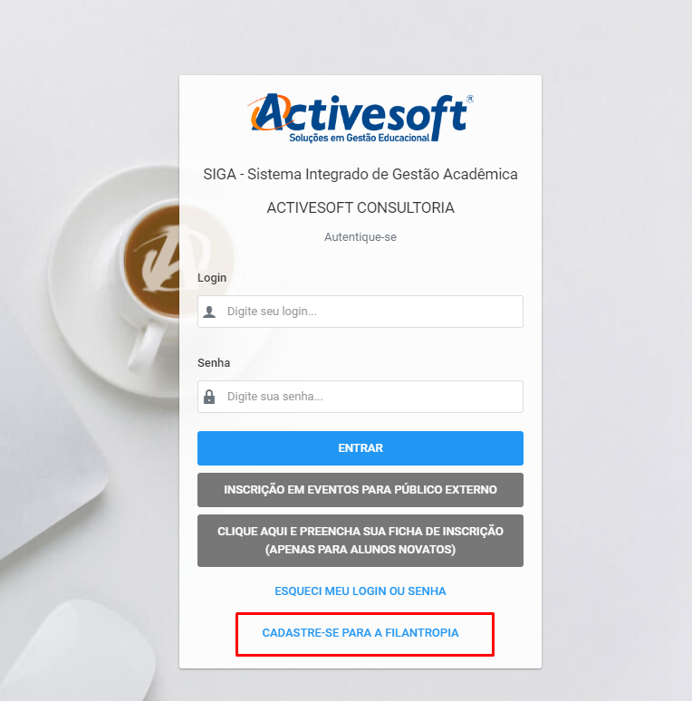 Habilitar cadastro de novos responsáveis e alunos – Activesoft