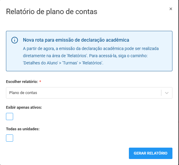 Emissão do relatório do plano de contas – Activesoft